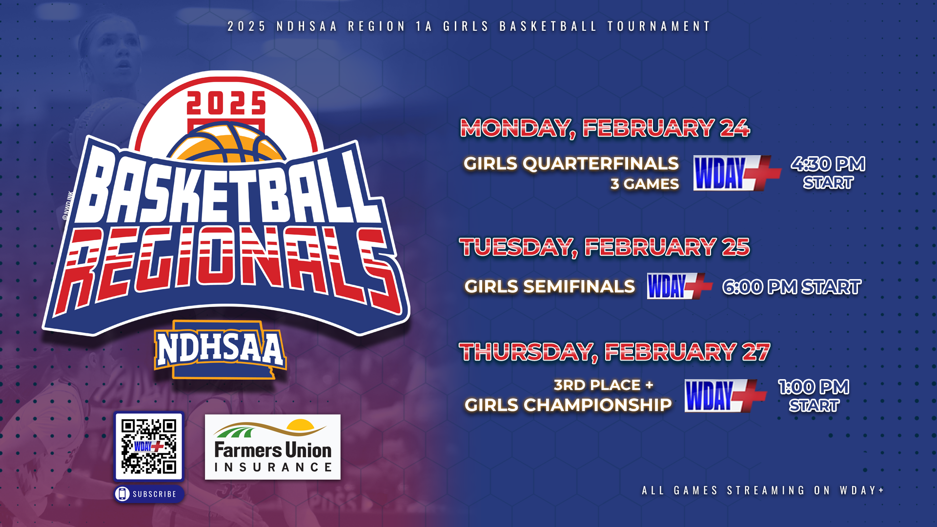 2025 NDHSAA Region 1A Girls Basketball Tournament Live Video Web ...