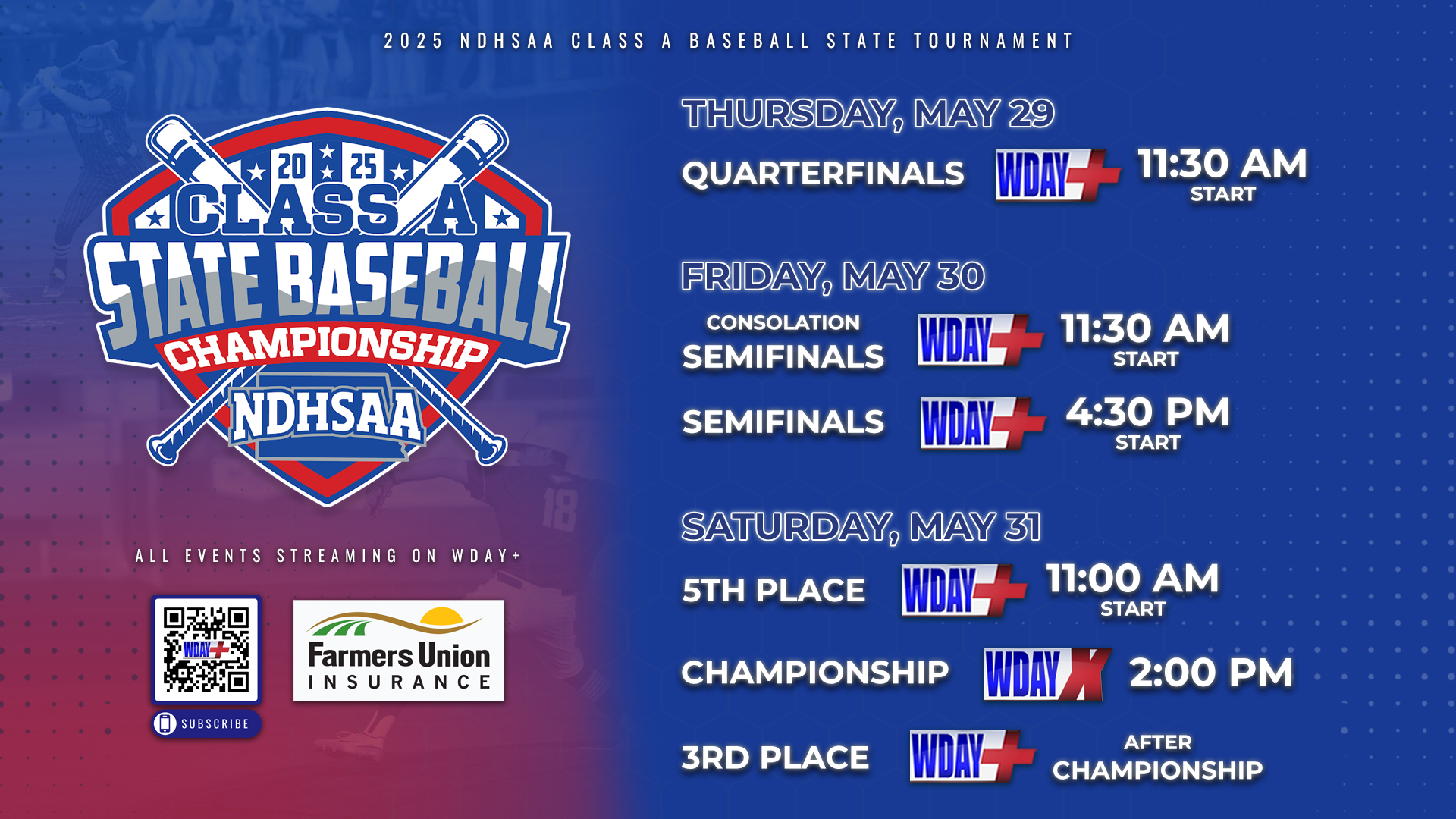 2025 NDHSAA Class A Baseball State Tournament TV & Live Video Web ...