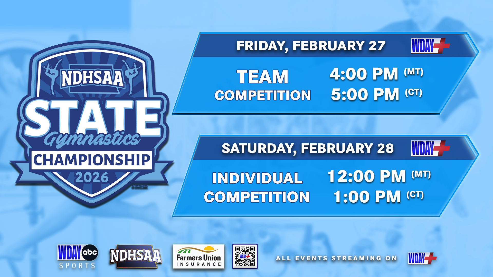 2026 NDHSAA Gymnastics Live Video Web Stream Information |NDHSAANOW.com