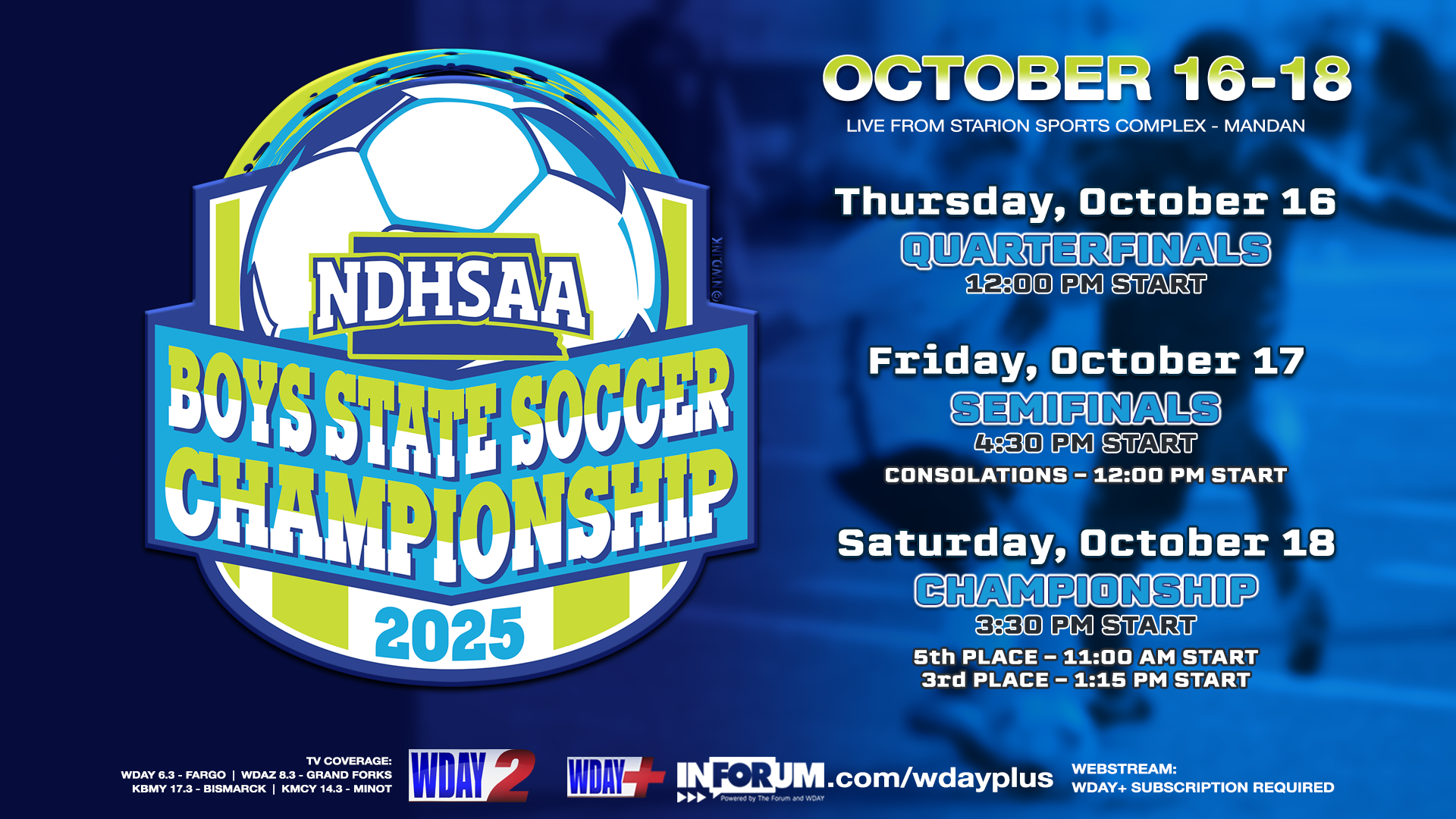 2025 NDHSAA Boys Soccer State Tournament TV & Live Video Web Stream ...