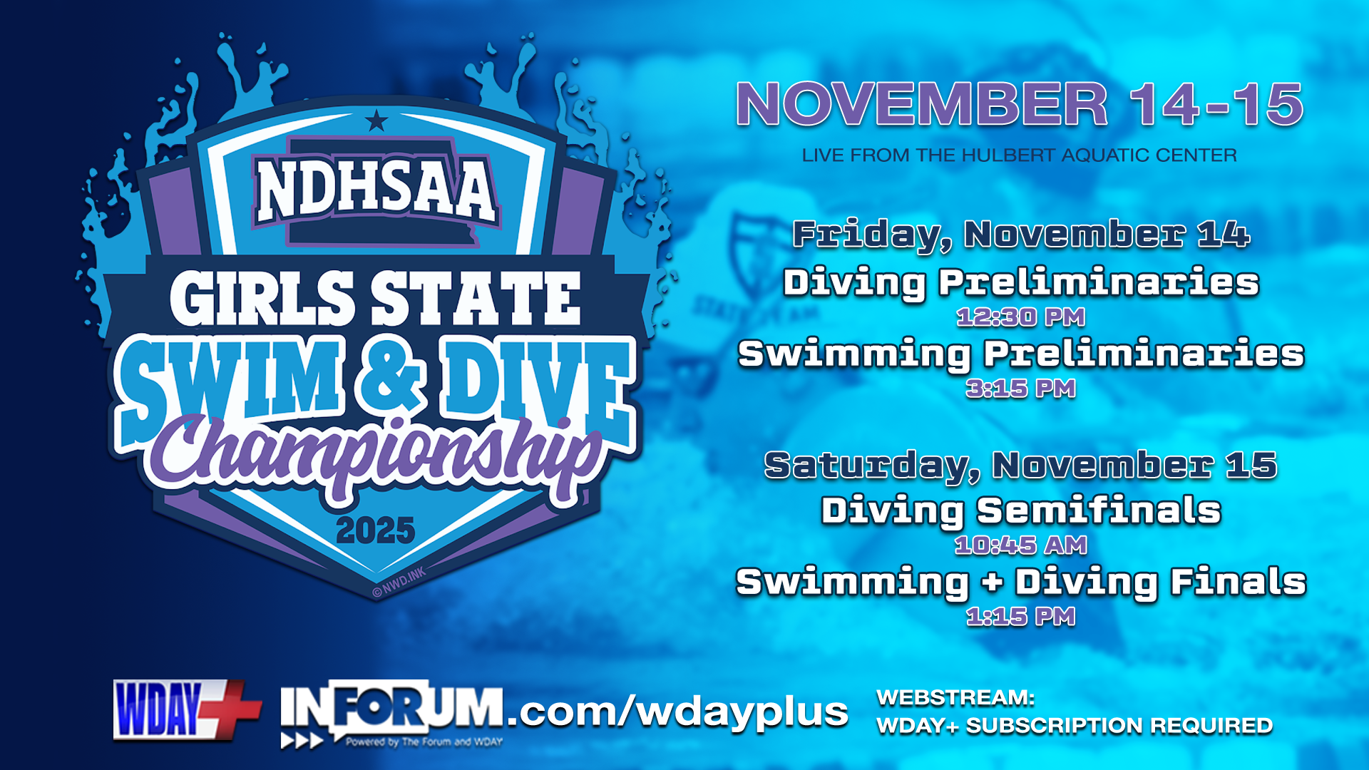 2025 NDHSAA Girls Swimming & Diving State Meet live video web streamed ...